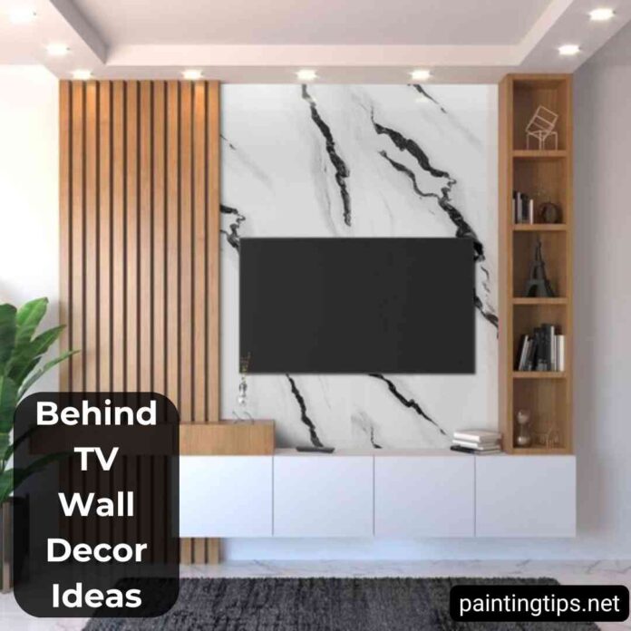 7 Behind TV Wall Decor Ideas and 28 Designs - Painting Tips