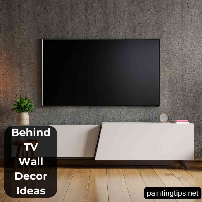 7 Behind TV Wall Decor Ideas and 28 Designs - Painting Tips